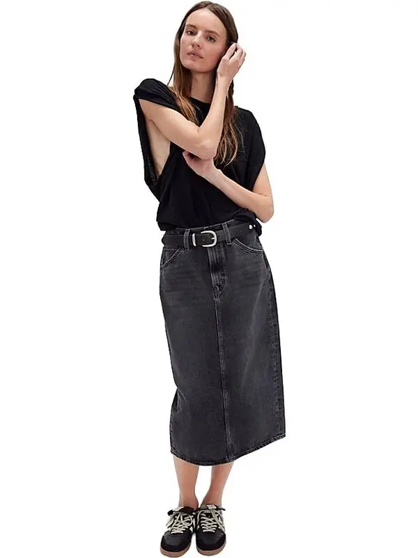 LEVI'S High-rise Back Slit Denim Skirt - Wandering Spirit Clean