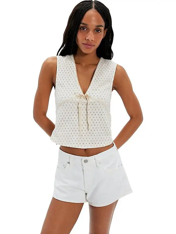 Free People Good Graces Cropped Tank - Ivory Combo