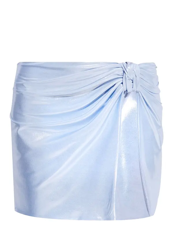 MISBHV Metallic-finish Mini Skirt - Blue