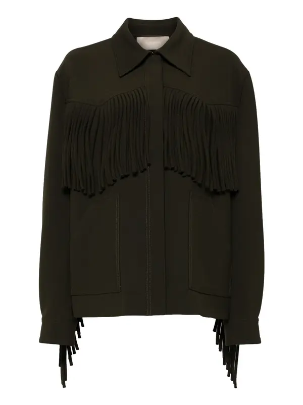 Elie Saab Fringed Cady Jacket - Green