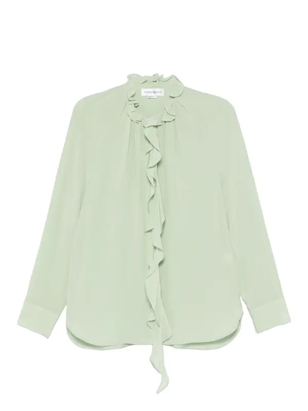 Victoria Beckham Ruffled Shirt - Green