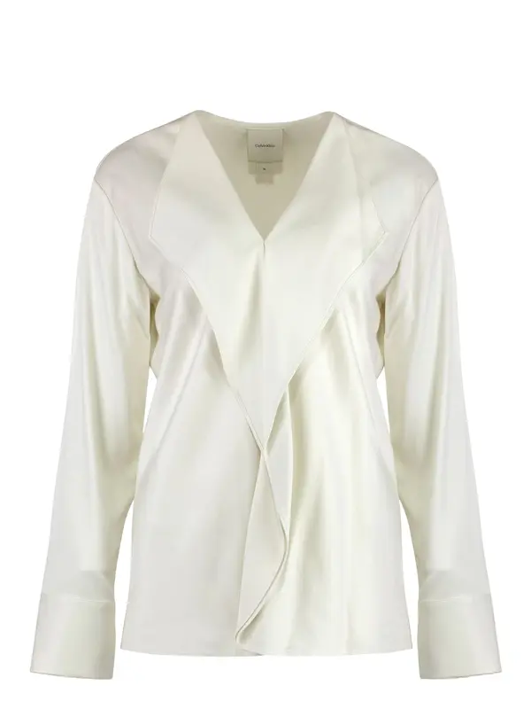 Calvin Klein Draped Blouse - White