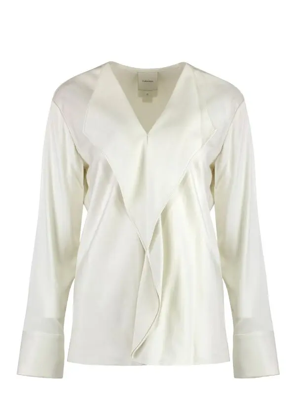 Calvin Klein Draped Blouse - White