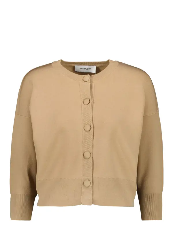 YVES SALOMON Cropped Cardigan - Neutrals