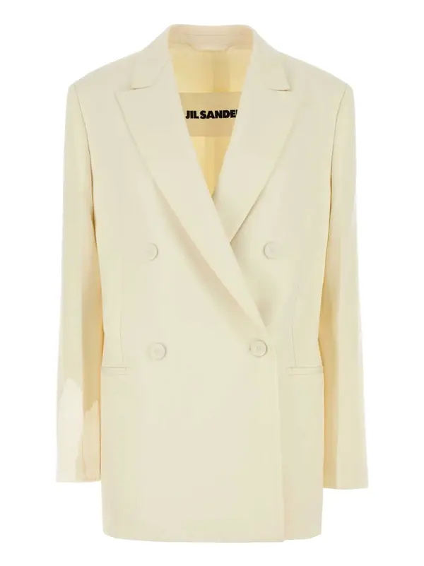 JIL SANDER Wool Double-breasted Blazer - Neutrals