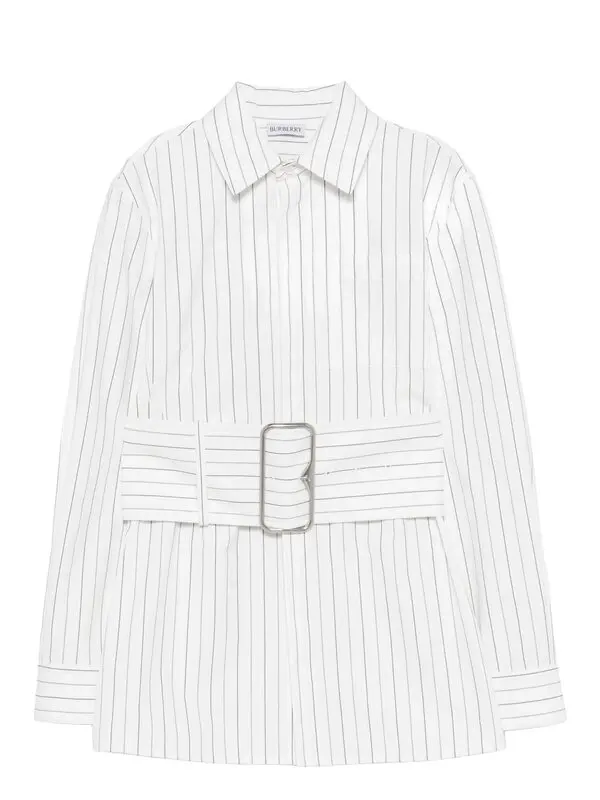 Burberry Striped Cotton Shirt - White