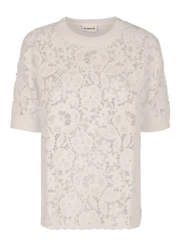 P.a.r.o.s.h Floral-motif T-shirt - White