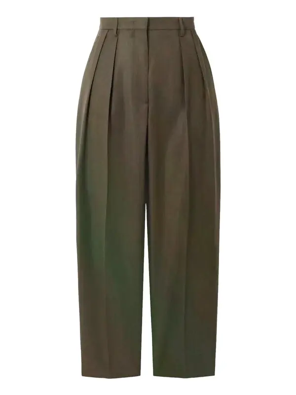 Altuzarra Emmett Pleated Tapered Wool Pants - Brown