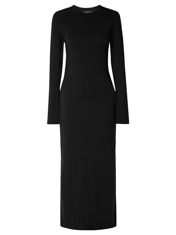 THE PARK Charity Stretch Tencel Lyocell Midi Dress - Black
