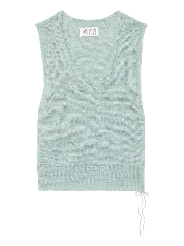 MAISON MARGIELA Hemp Knit Vest - Blue