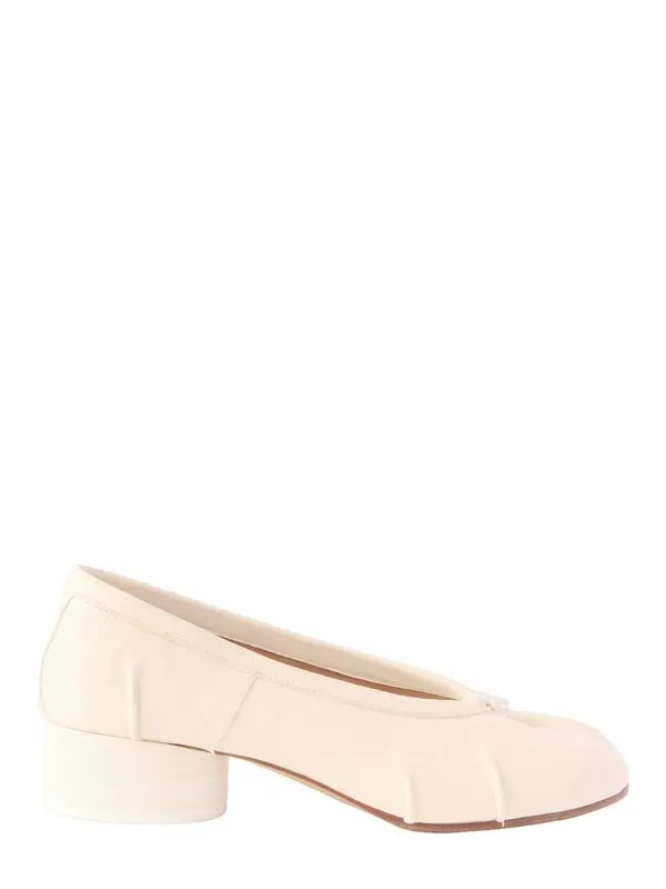 MAISON MARGIELA Tabi Leather Ballerina Pumps - Neutrals