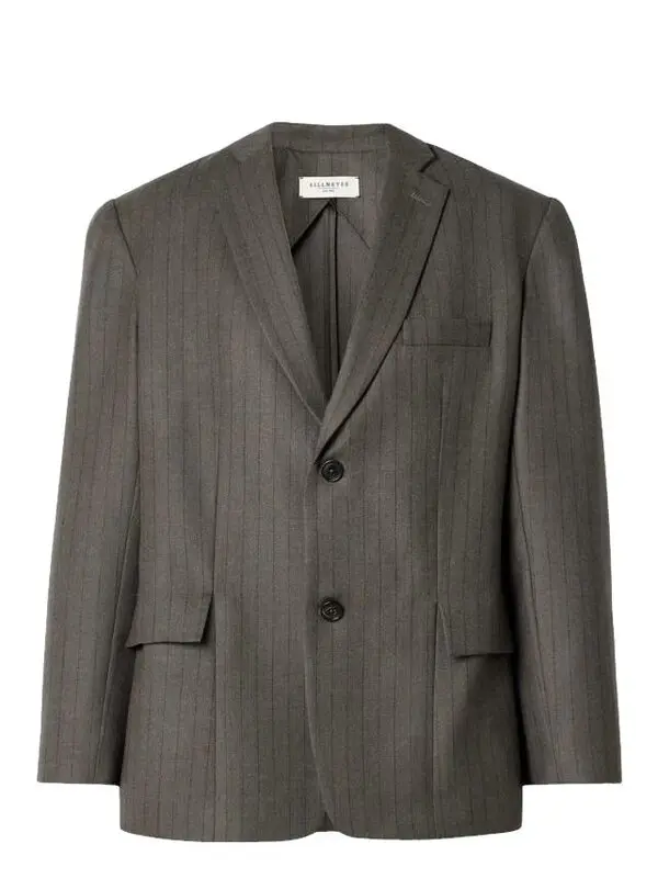 KALLMEYER Gemini Pinstriped Wool-twill Blazer - Gray