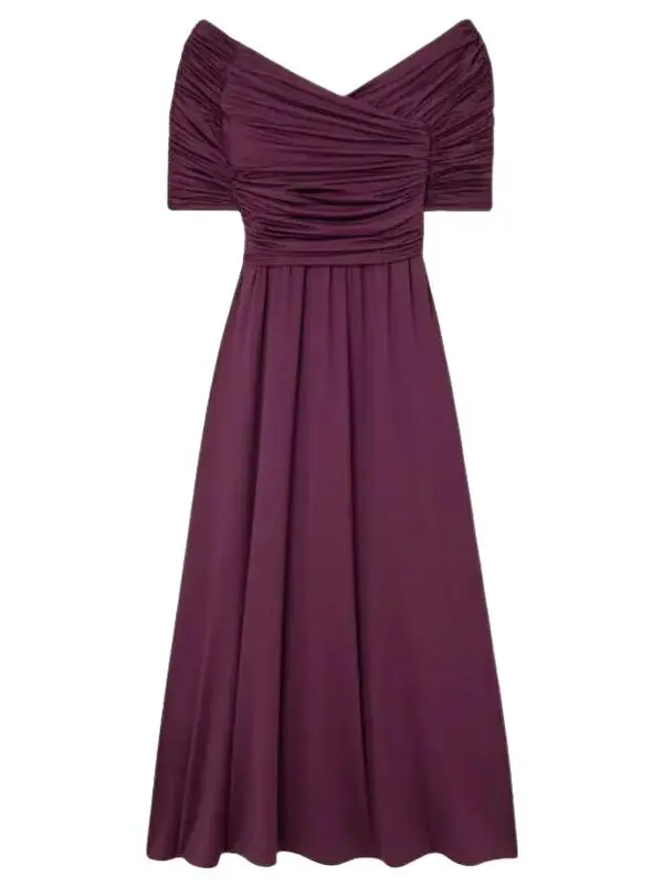 Altuzarra Char Ruched Wrap-effect Maxi Dress - Purple