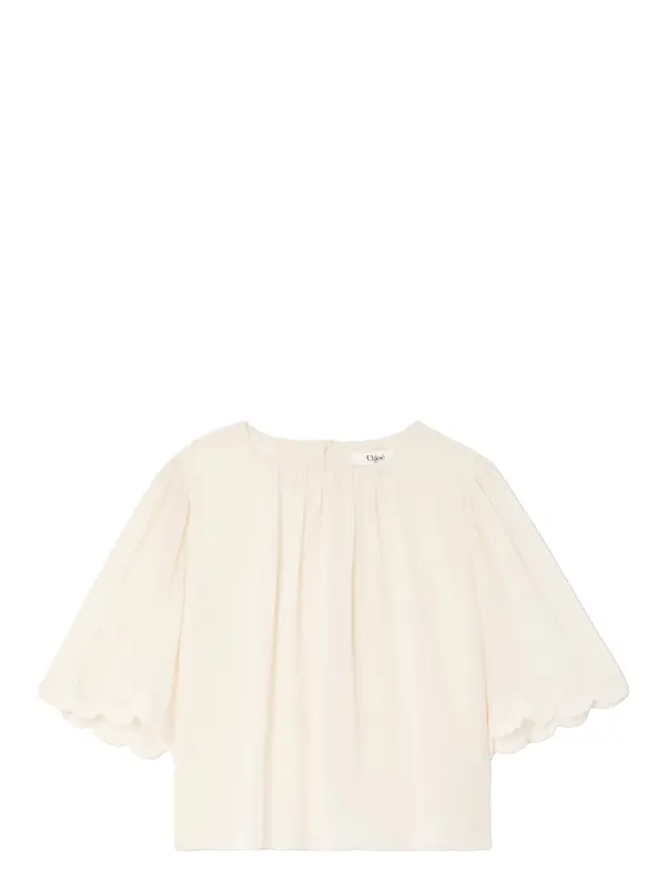 Chloé Silk-chiffon Blouse - White