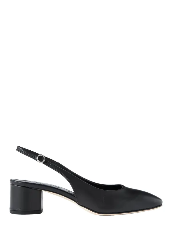 AeydĒ Romy Leather Slingback Pumps - Black
