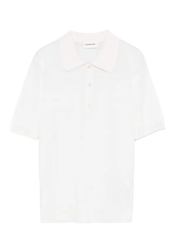 P.a.r.o.s.h Fine-knit Polo Shirt - White