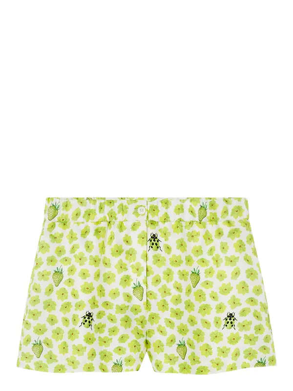 Versace Strawberry Garden Silk Boxer Shorts - White
