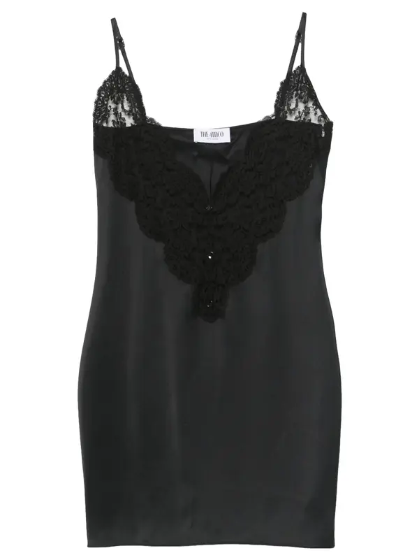 Attico Lace-panel Mini Dress - Black