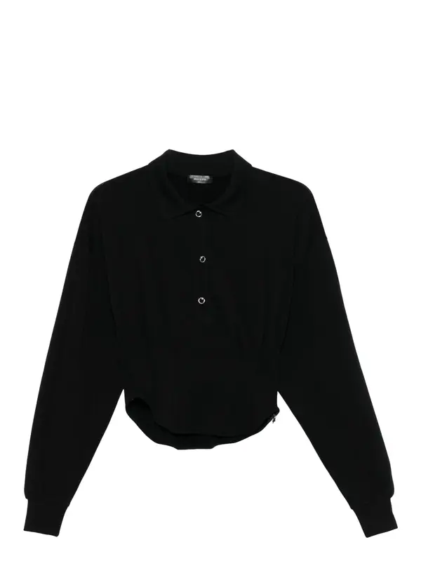 MUGLER Corseted Polo Shirt - Black