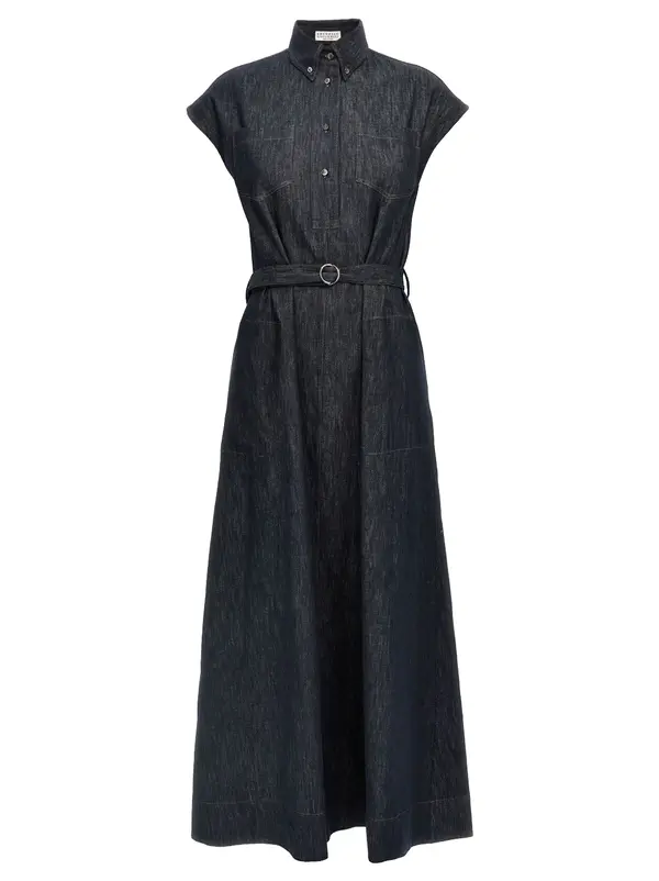 Brunello Cucinelli Denim Shirt Dress - Blue