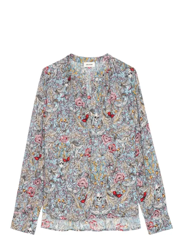 Zadig&Voltaire Tink Floral-print Blouse - Blue