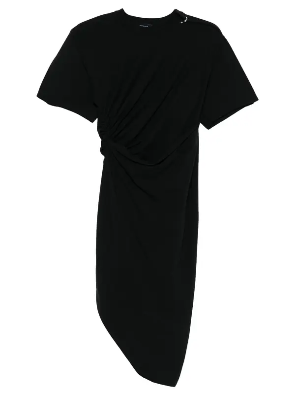 MUGLER Piercing-detail Midi Dress - Black