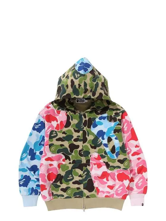 BAPE Abc Camo Patchwork Relaxed Fit Zip Hoodie - Multicolor
