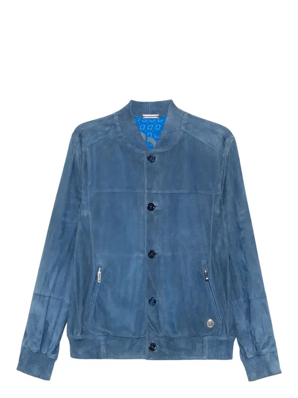 Stefano Ricci Traforat Bomber Jacket - Blue