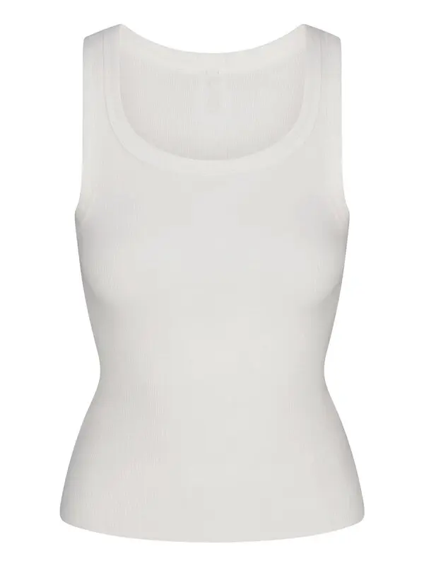 SKIMS Ribbed Cotton Scoop Neck Tank Top - Marble