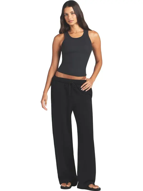 SKIMS Ribbed Cotton Scoop Neck Tank Top - Soot