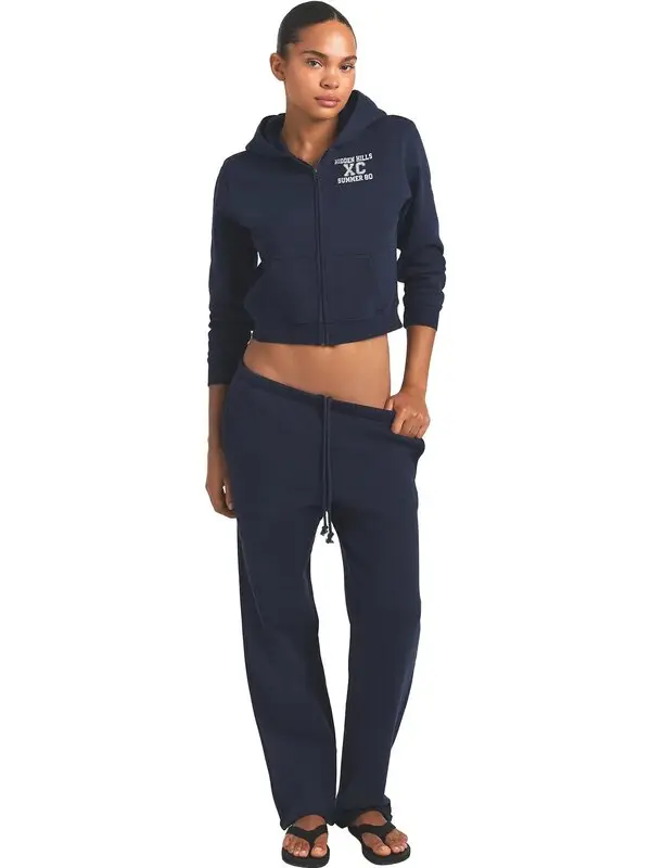 SKIMS Boyfriend Fleece Straight Leg Pants - Navy