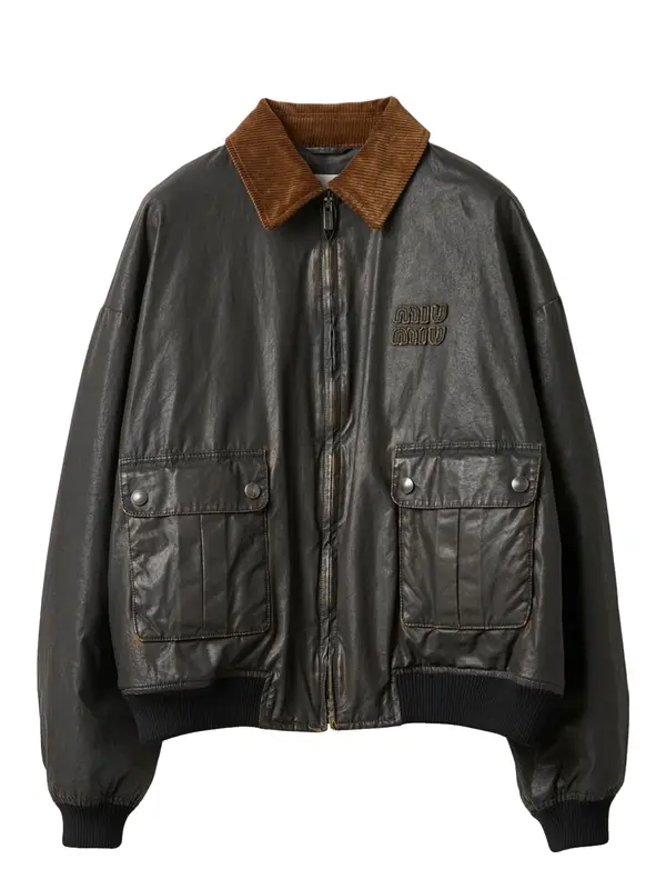 Miu Miu Poplin Bomber Jacket - Black