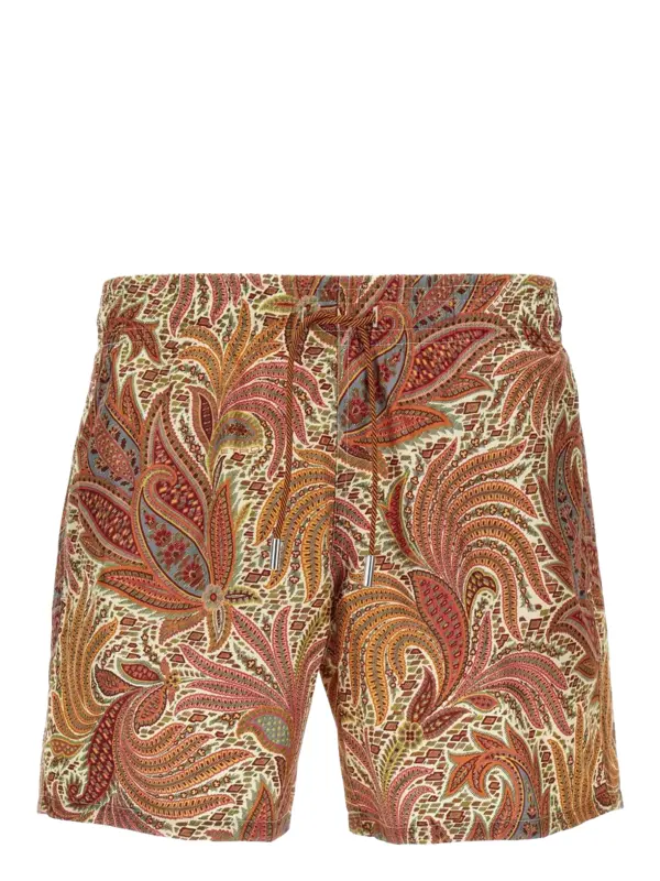Etro Paisley-print Swim Shorts - Brown