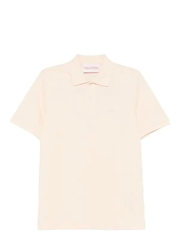Valentino Garavani Vlogo Signature-embroidered Polo Shirt - Neutrals