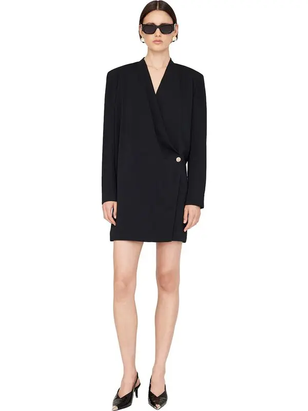 ANINE BING Venice Long Sleeve Mini Dress - Black