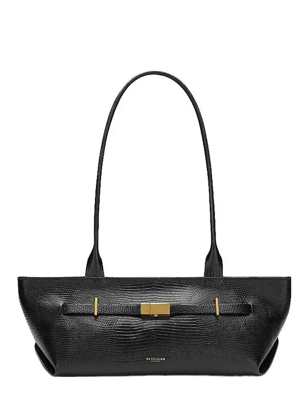 DEMELLIER The New York Embossed Leather Shoulder Bag - Black