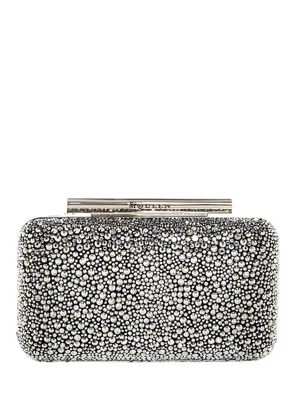 Alexander McQueen T-bar Embellished Box Clutch - Black