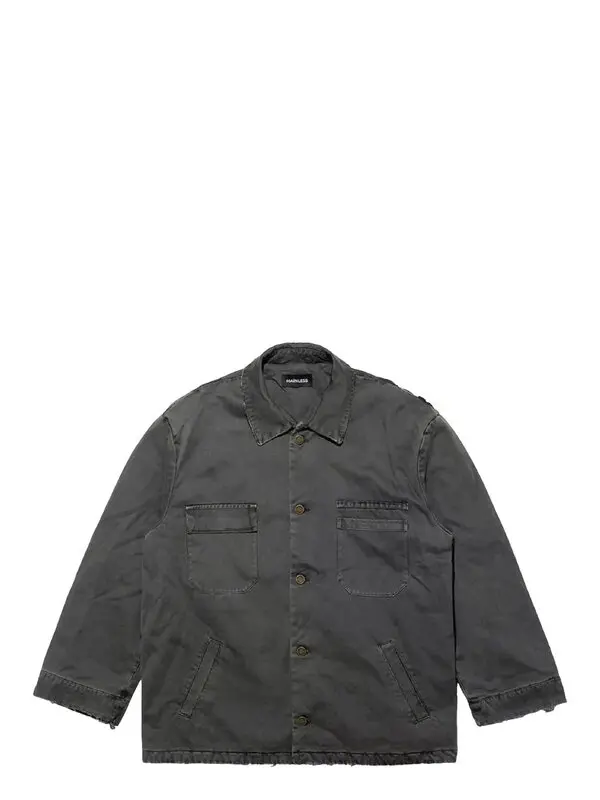 MAINLESS Distressed Cotton Jacket - Green