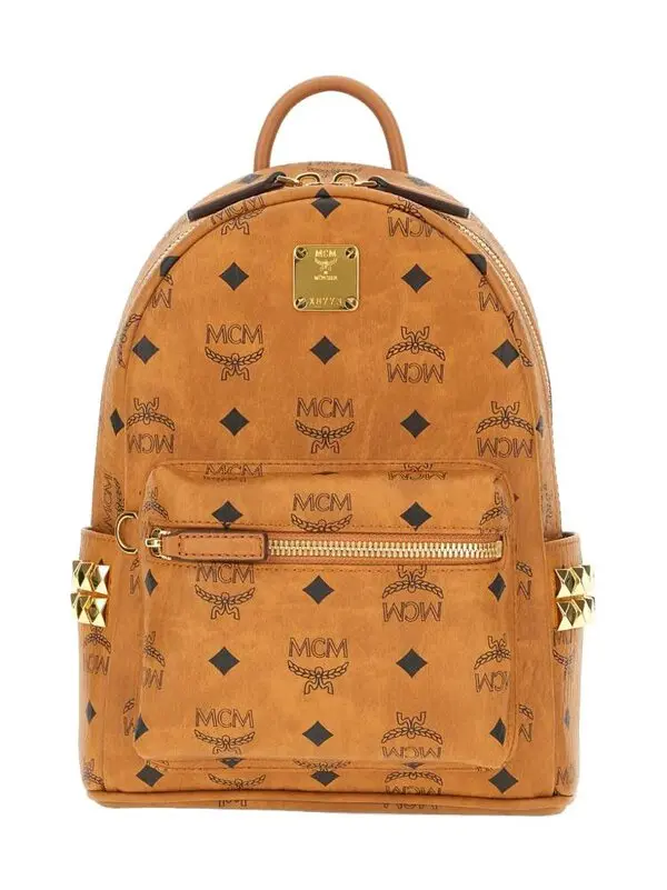 Mcm Monogram Backpack - Brown