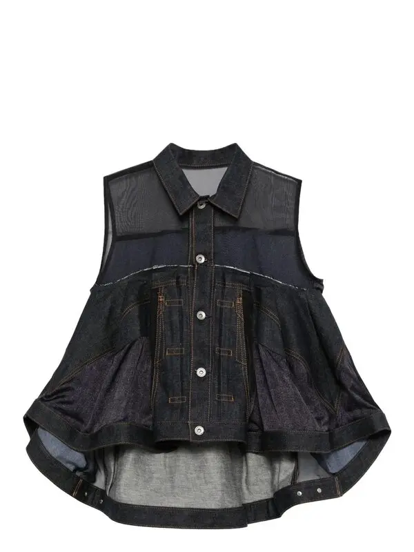 Sacai Panelled Vest - Blue