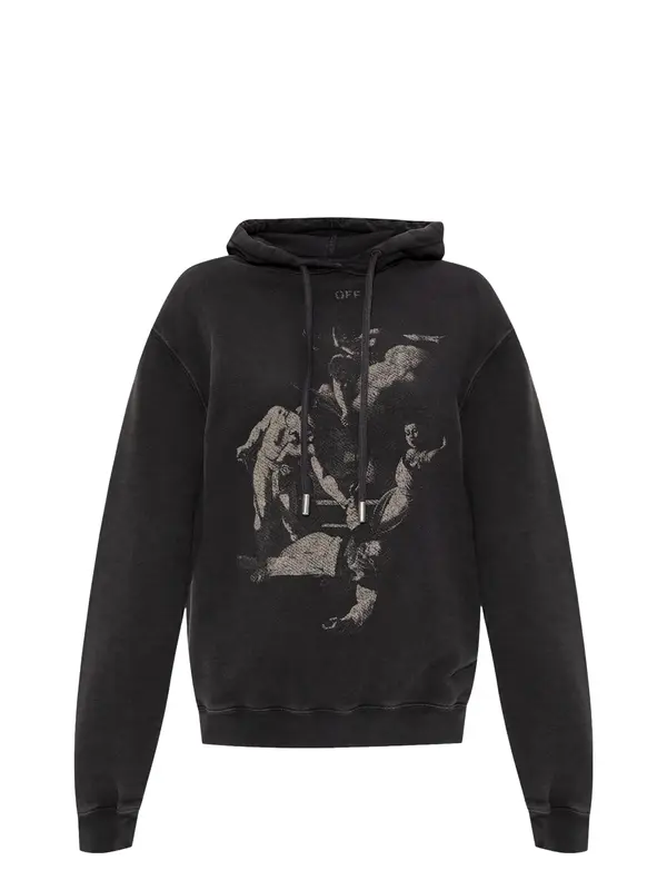 Off-White Graphic Print Hoodie - Black