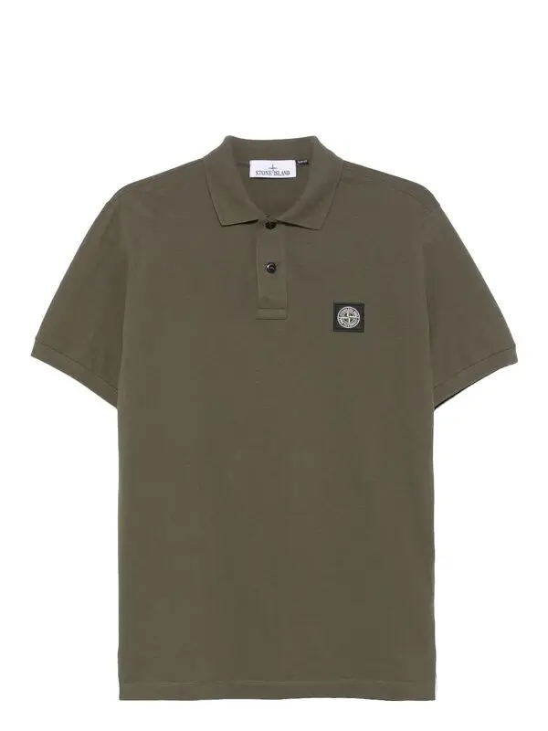 Stone Island Piqué-weave Polo Shirt - Green