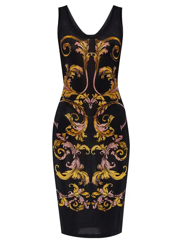 Versace Barocco Midi Dress - Black