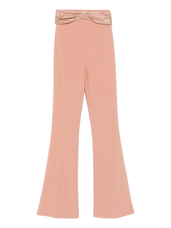Elisabetta Franchi Bow-detailed Trousers - Neutrals