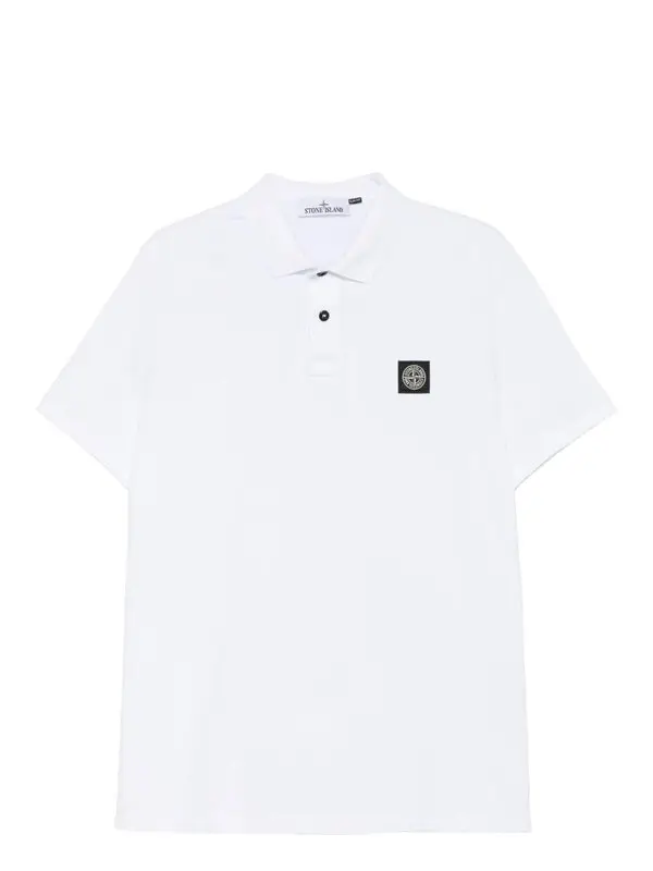 Stone Island Piqué-weave Polo Shirt - White