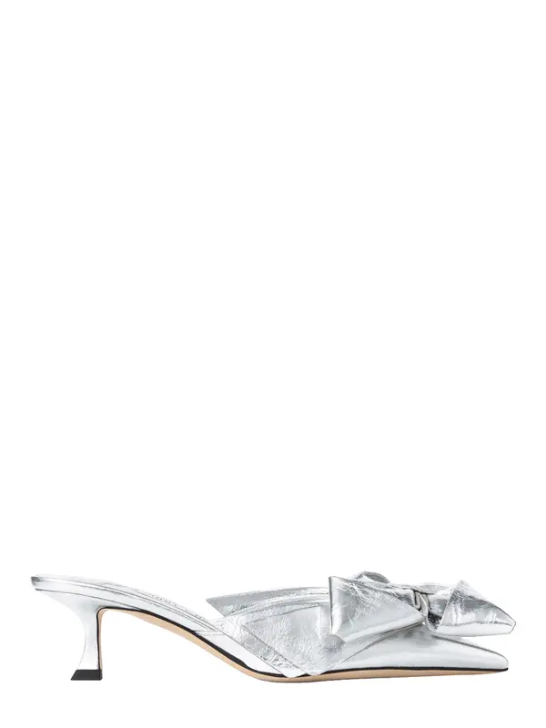 JIMMY CHOO 50mm Staz Mules - Silver