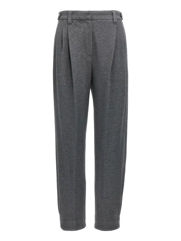 Brunello Cucinelli Cotton-blend Pants - Grey