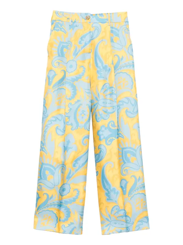 Etro Silk Trousers - Blue