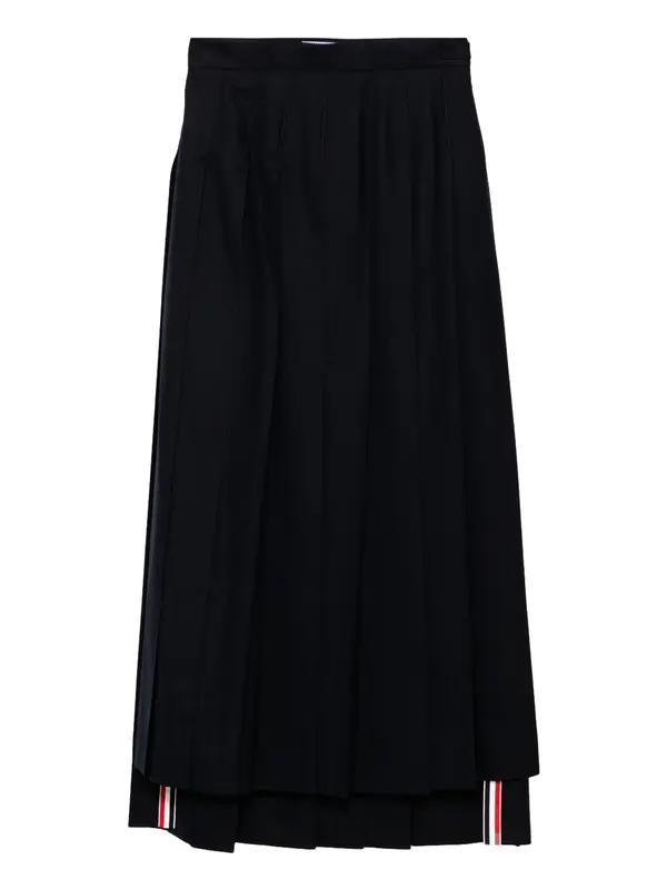Thom Browne Twill Pleated Skirt - Blue