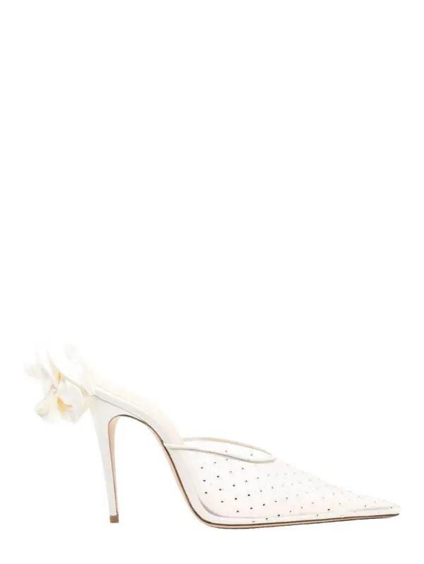 Magda Butrym 105mm Flower-embellished Mules - White